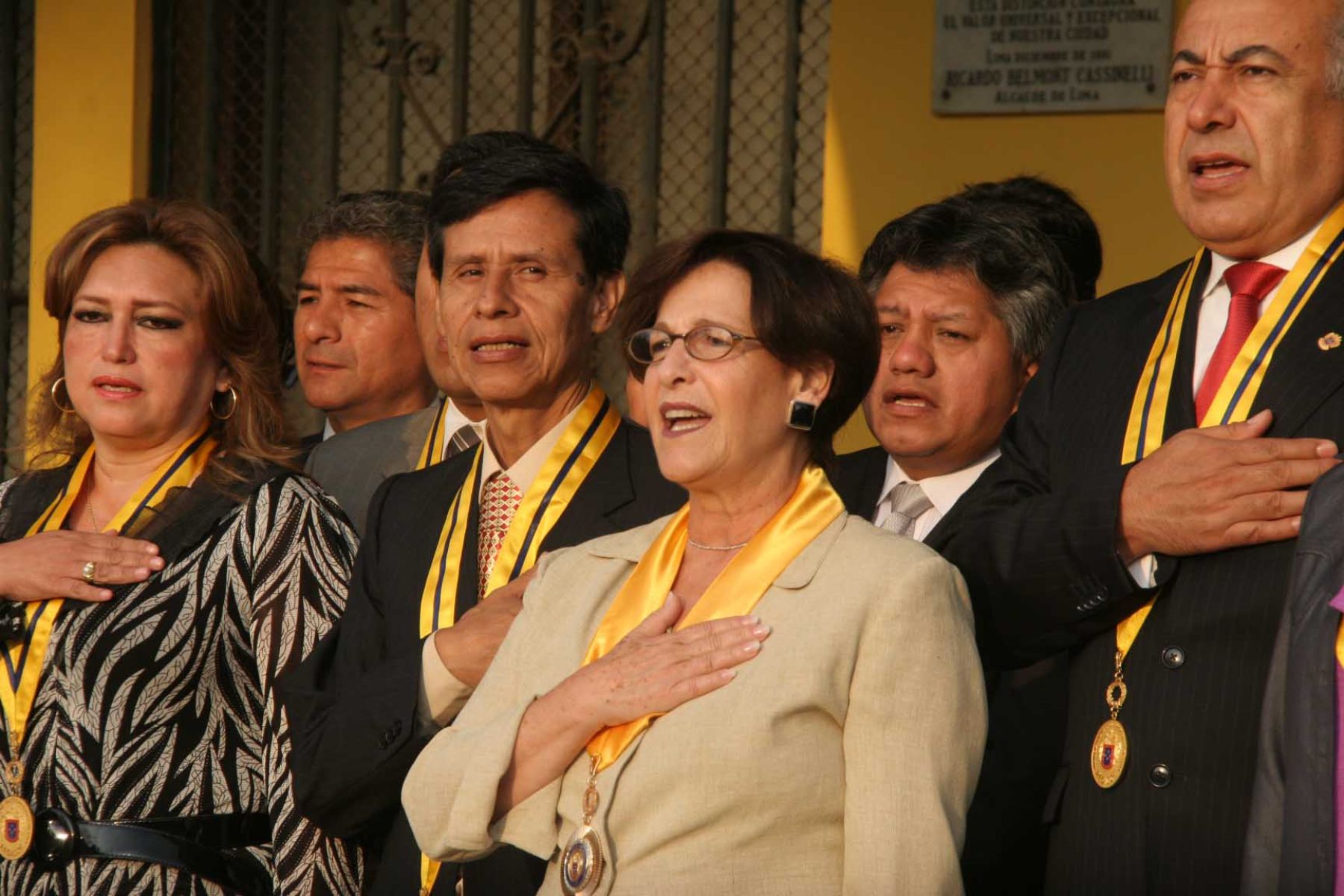 Lima Mayor Villaran attended flag raising ceremony at Plaza de Armas ...